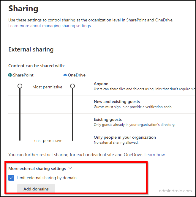 Possible Ways To Limit External Sharing In SharePoint Online