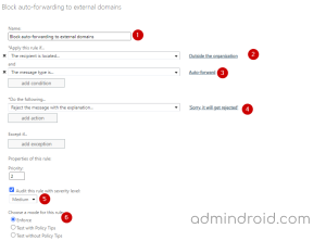 Block Email Auto-Forwarding to External Domain - AdminDroid Blog