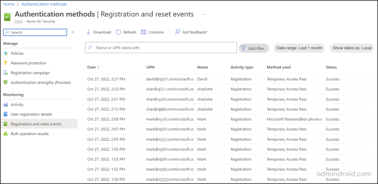 Inbuilt Reports on Azure MFA Registration and Reset Events - AdminDroid Blog