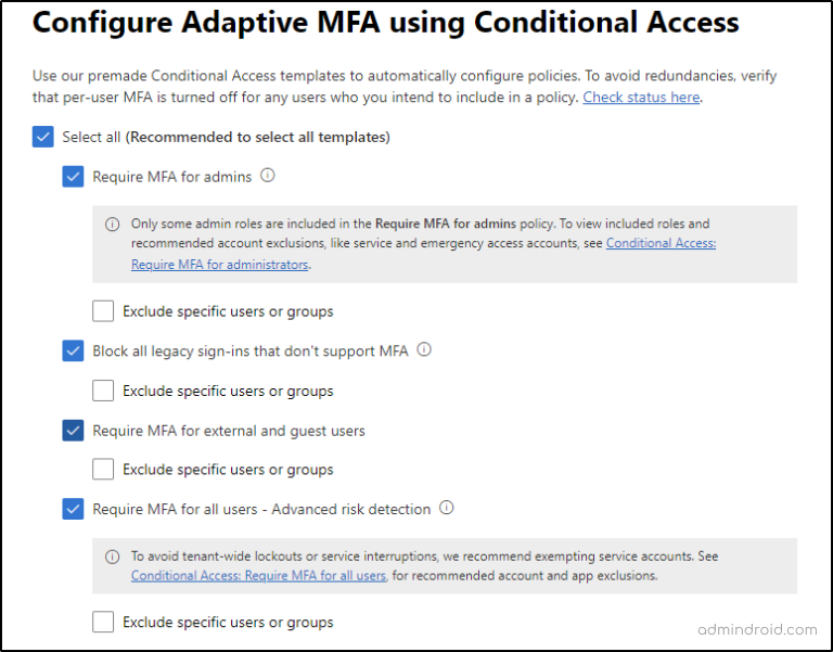 Adaptive MFA Using Conditional Access in the Microsoft 365