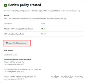 Adaptive MFA Using Conditional Access in the Microsoft 365