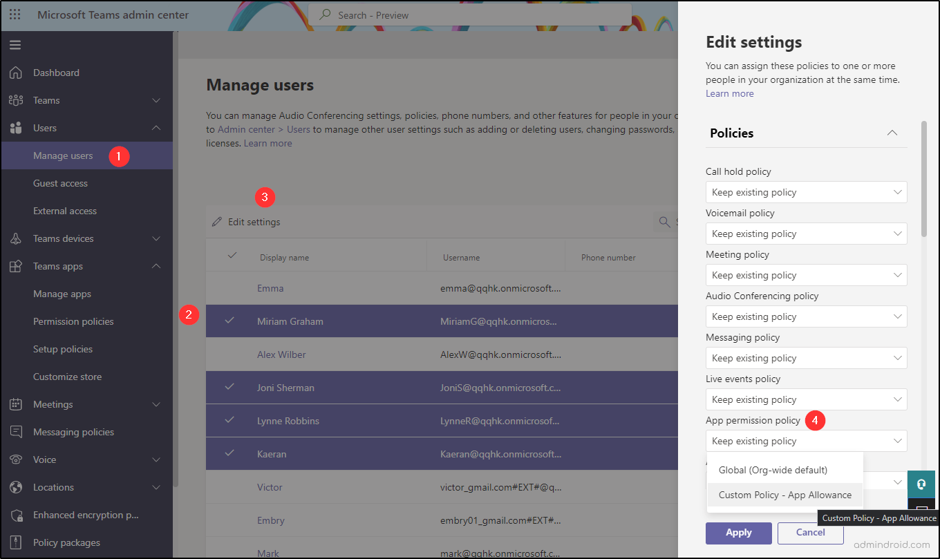 Teams App Permission Policies Management: A Office 365 Pro's Guide - AdminDroid Blog