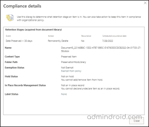 Preservation Hold Library in SharePoint Online and OneDrive