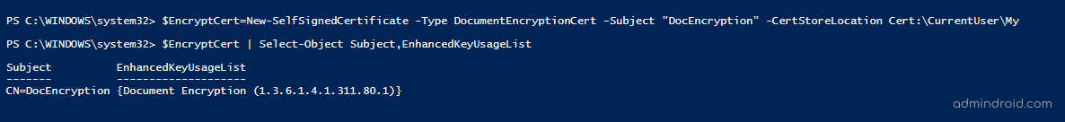 How To Create Self Signed Certificate Using Powershell Admindroid Blog 2383