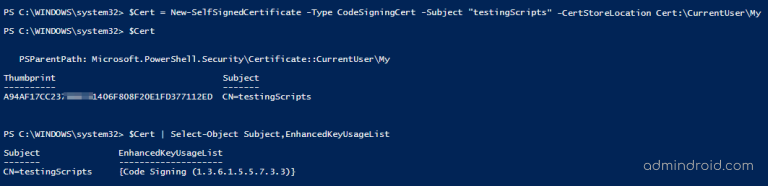 How To Create Self Signed Certificate Using Powershell Admindroid Blog