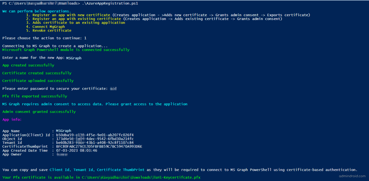 Connect To Microsoft Graph Powershell Using Certificate Admindroid Blog