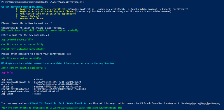 Connect to Microsoft Graph PowerShell using Certificate - AdminDroid Blog