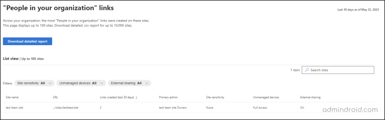Data Access Governance Reports in SharePoint Admin Center