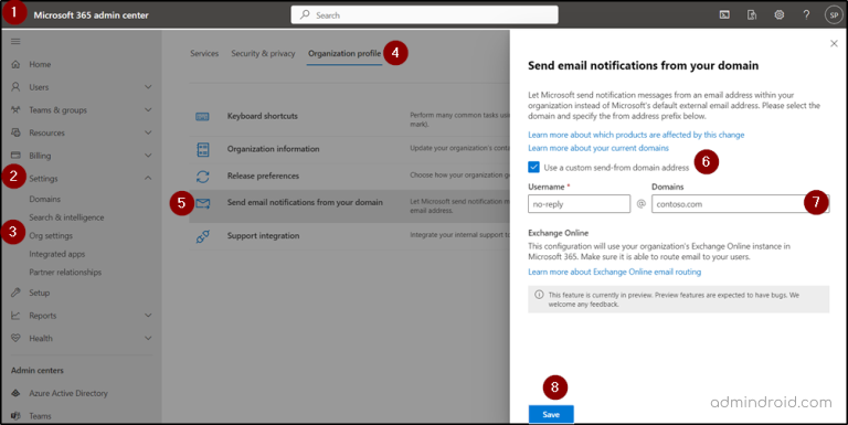Configure Custom Domain Email Notifications in Microsoft 365 Configure Custom Domain Email Notifications in Microsoft 365