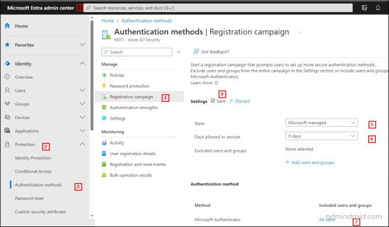 Registration Campaign in Microsoft Entra ID