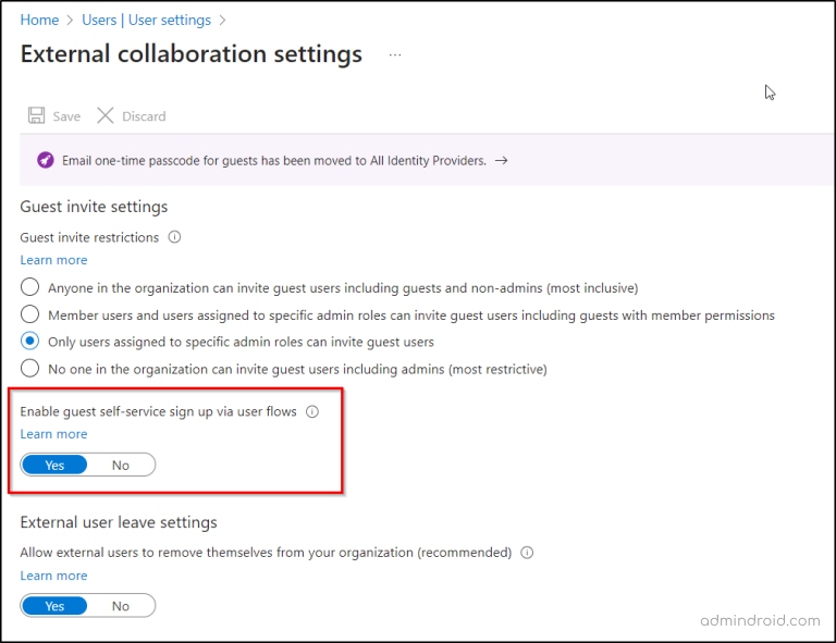 Manage Self-service Sign-up for Guests in Microsoft Entra