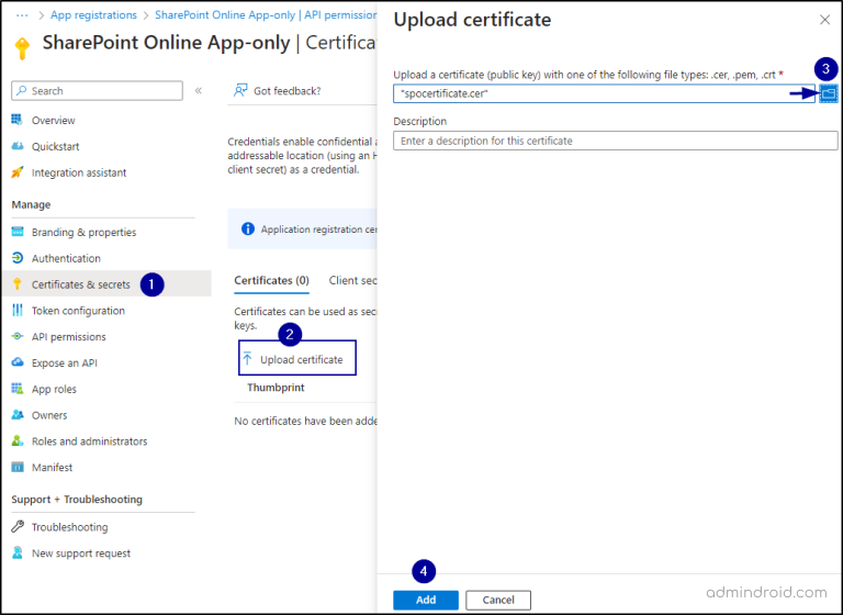 Connect to SharePoint Online with Certificate