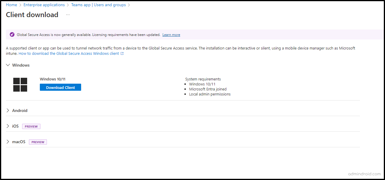 How to Set up Microsoft Entra Private Access