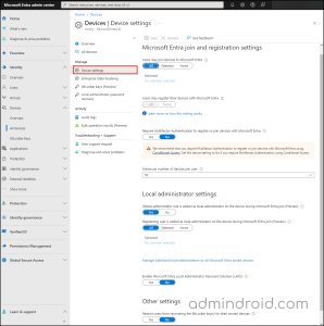 Manage Device Identity Settings in Entra ID - AdminDroid Blog