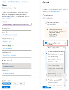 Configure Authentication Strength for External Users in Conditional Access