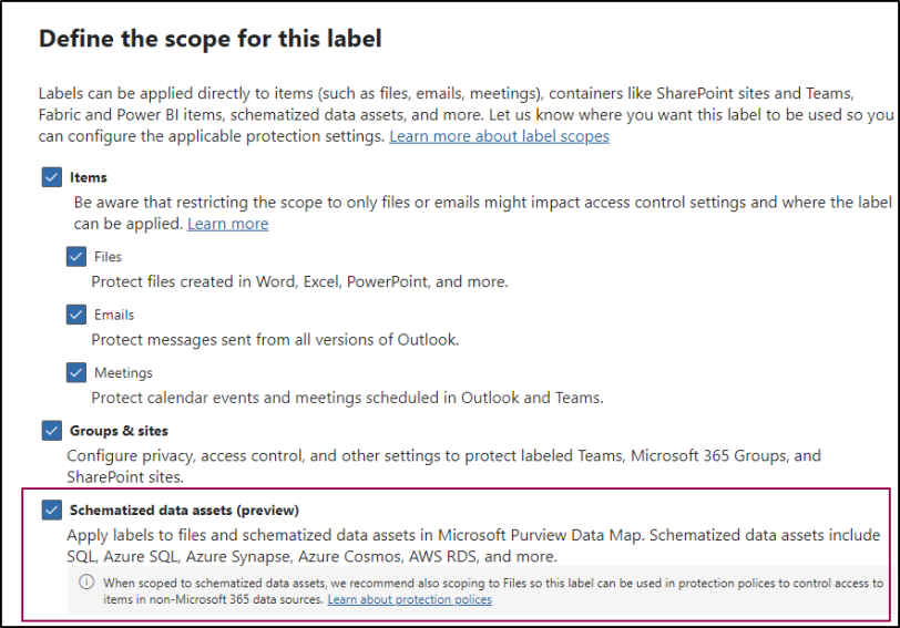 Microsoft Information Protection Secure Score Recommendations