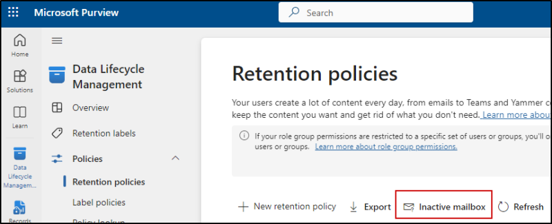 Create Inactive Mailbox to Protect Ex-employee Email Data
