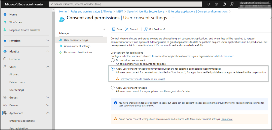 How to Improve Microsoft Identity Secure Score?