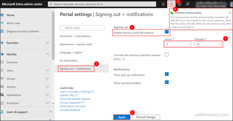 Configure Idle Session Timeout for Entra Portal Security