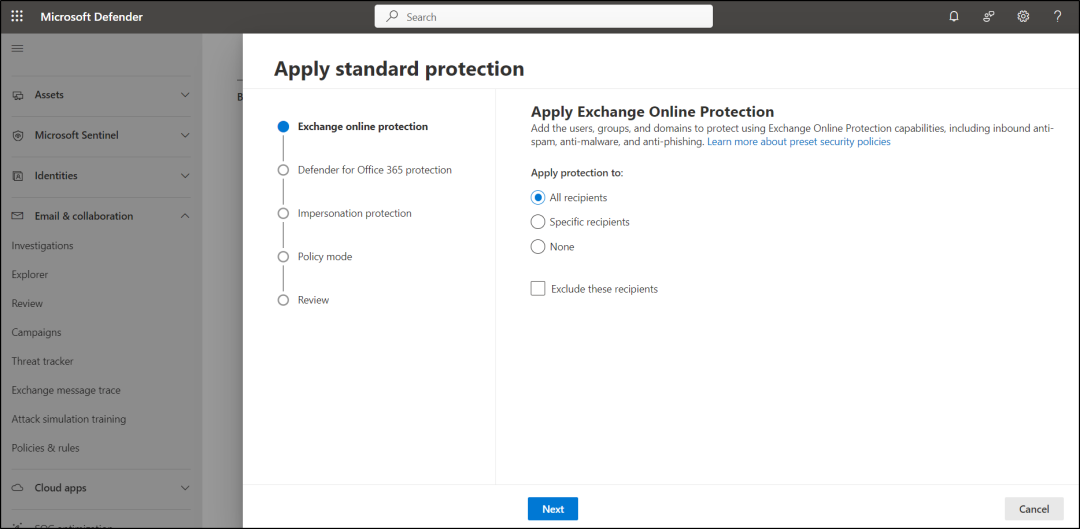 Enable Preset Security Policies in Microsoft 365