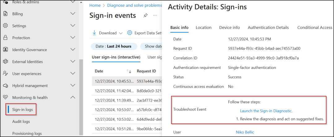 How to Use Sign-in Diagnostic in Microsoft Entra ID
