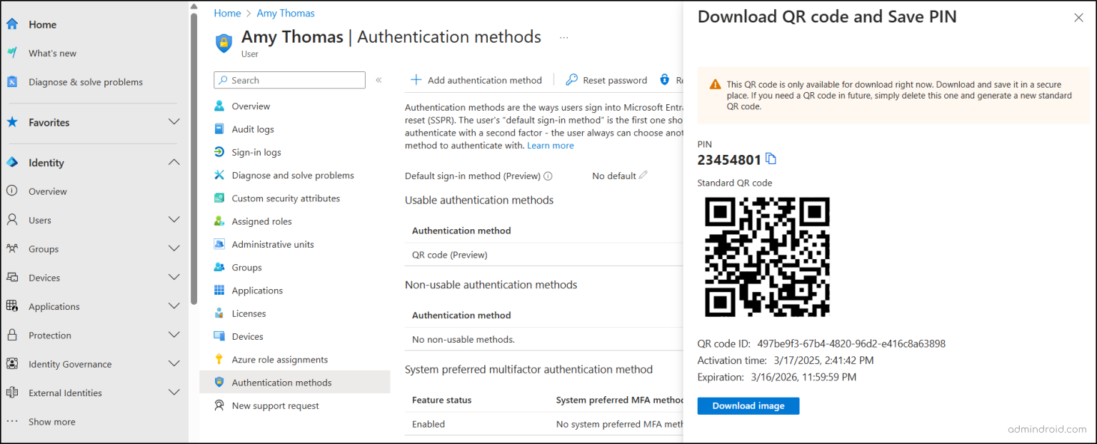 Enable QR code authentication method in Microsoft 365