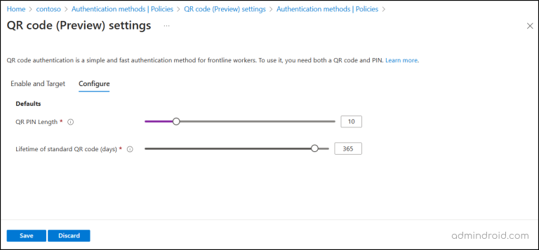Enable QR code authentication method in Microsoft 365