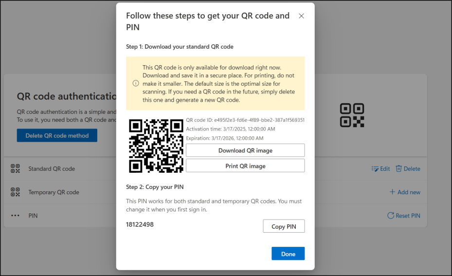 Enable QR code authentication method in Microsoft 365
