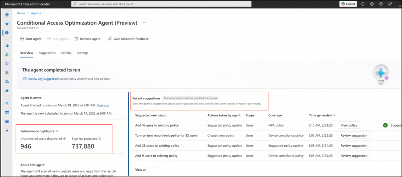 Conditional Access Optimization Agent in Microsoft Entra
