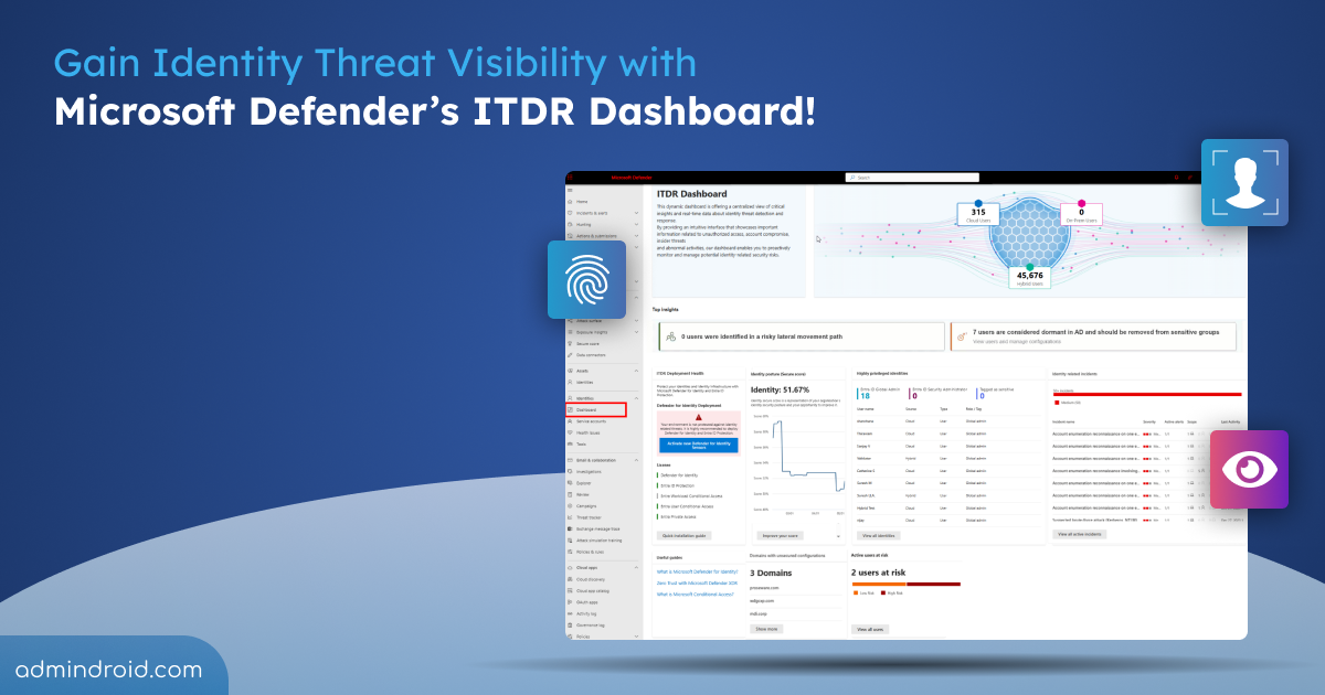 Identity Threat Detection and Response Dashboard in MS Defender