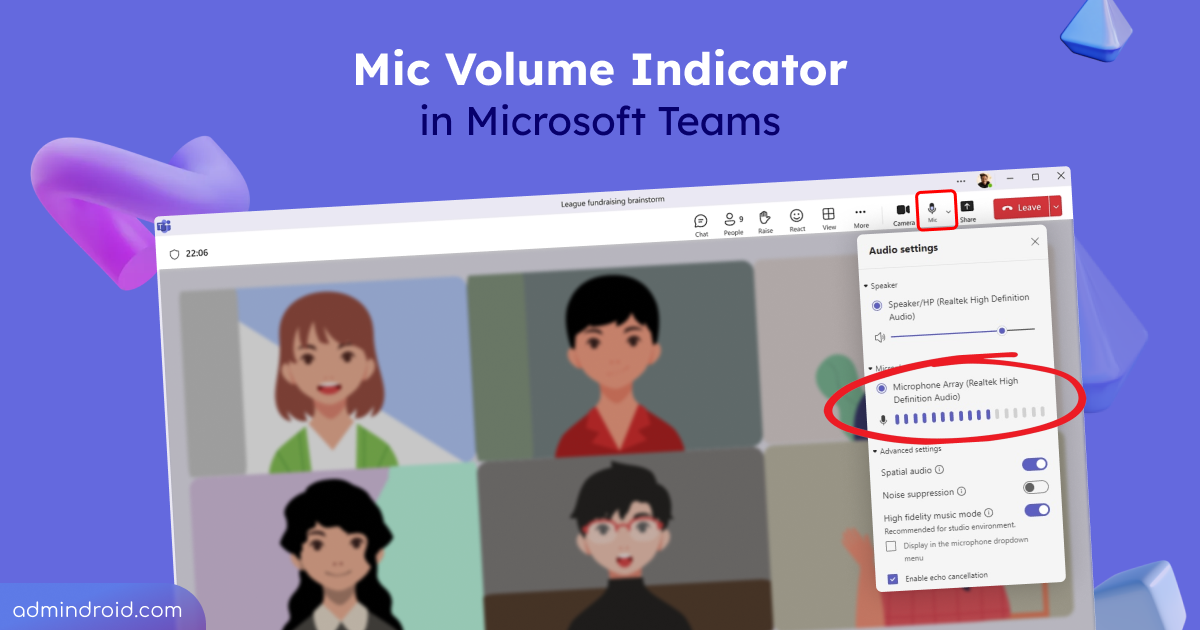 Mic Volume Indicator in Microsoft Teams