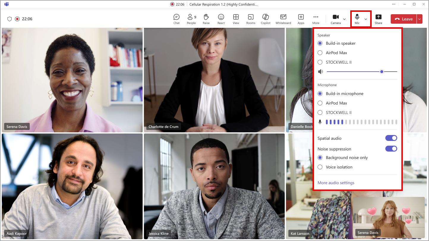 Mic Volume Indicator in Microsoft Teams