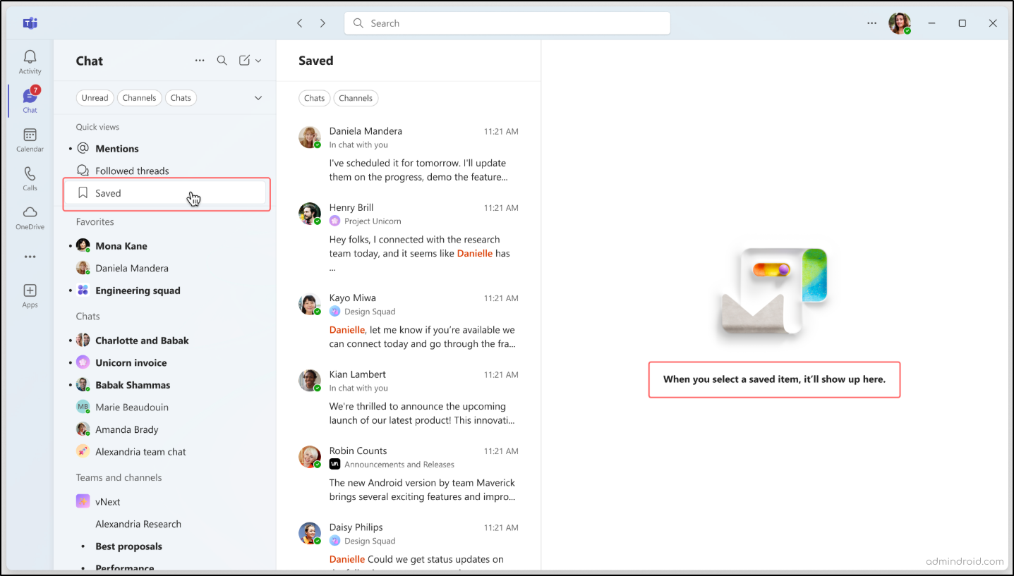 Save chat and channel messages in Microsoft Teams