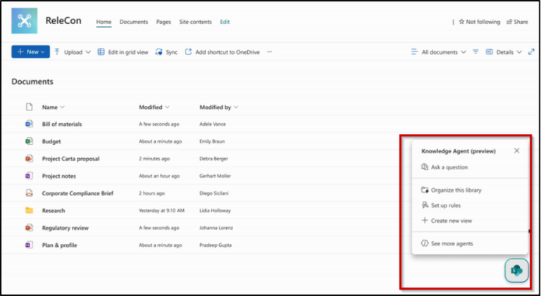 Discover Knowledge Agent in SharePoint