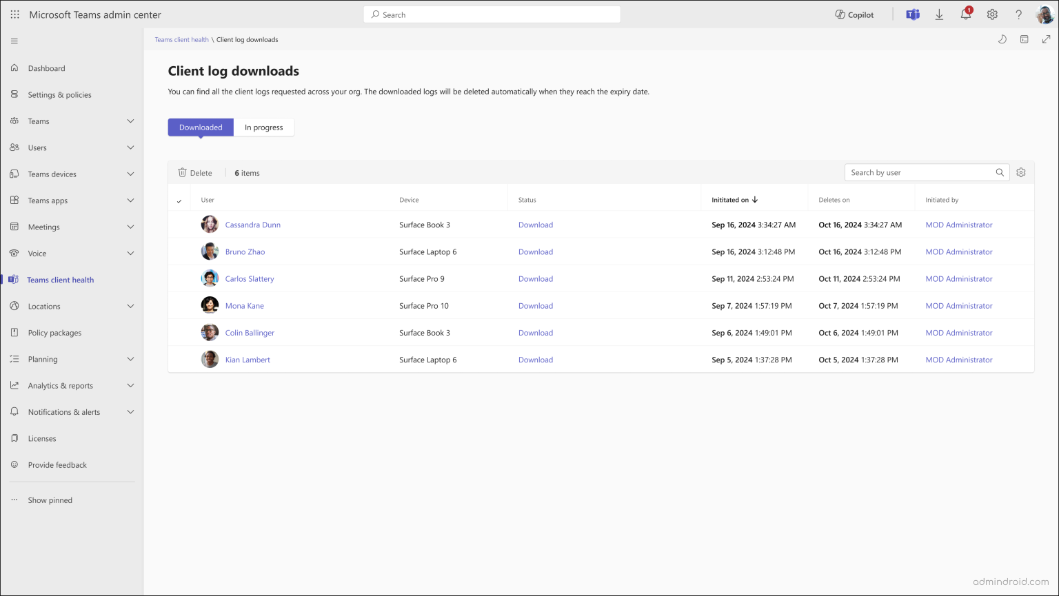 Remotely Collect Diagnostic Logs from Teams Clients