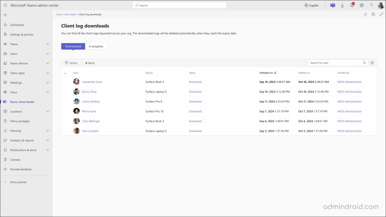 Remotely Collect Diagnostic Logs from Teams Clients