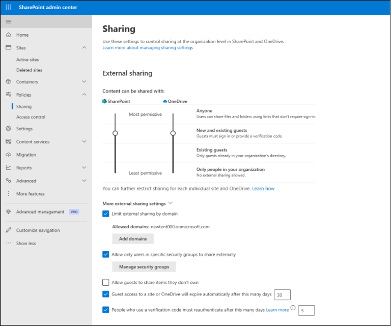 External Sharing Security Checklist in Microsoft 365