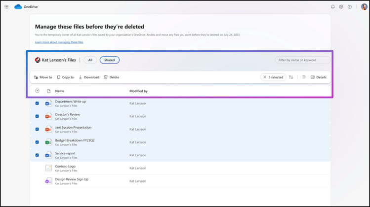 File Transfers for Departing Employees