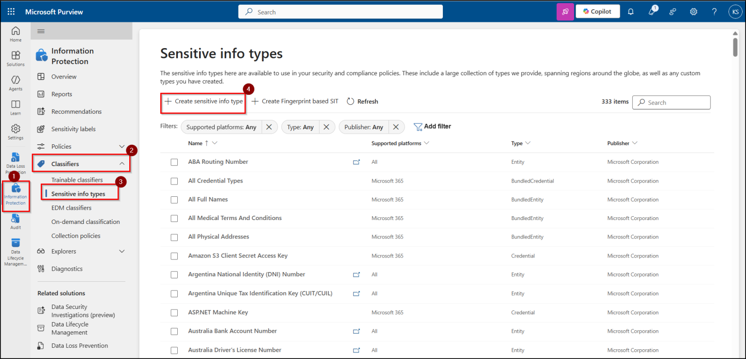 Create Custom Sensitive Information Types for DLP in M365
