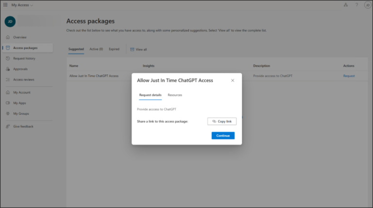Grant Just-In-Time Access to GenAI Using Access Packages