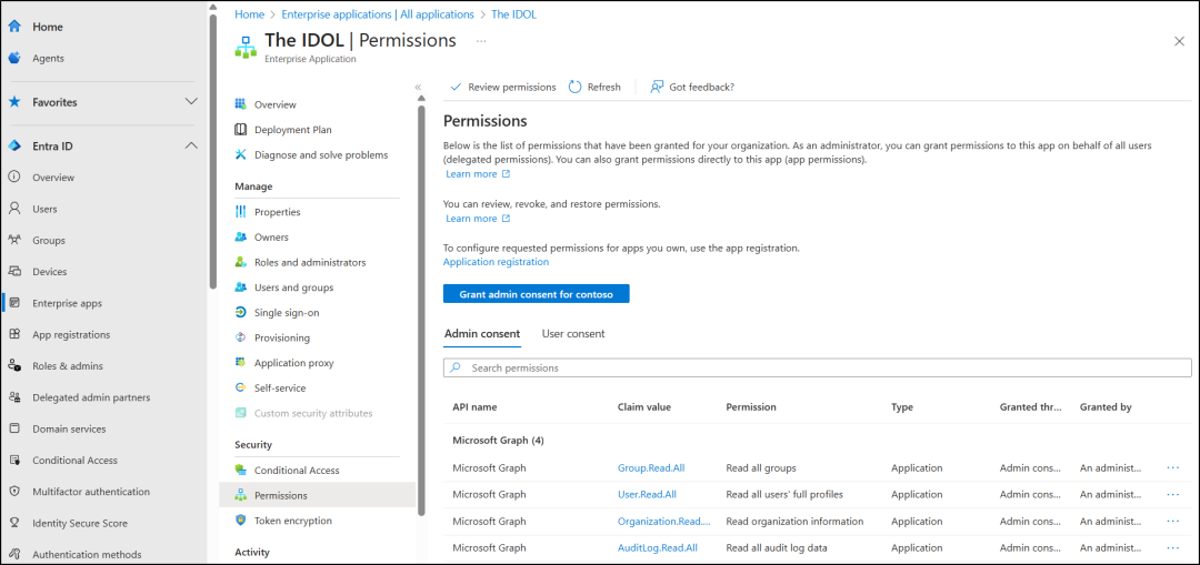 Export Enterprise Apps and Their Permissions in Entra ID