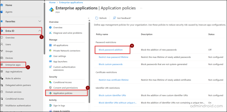 Block Password Additions in Microsoft Entra Applications