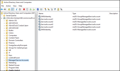 Configure Managed Service Accounts in Active Directory
