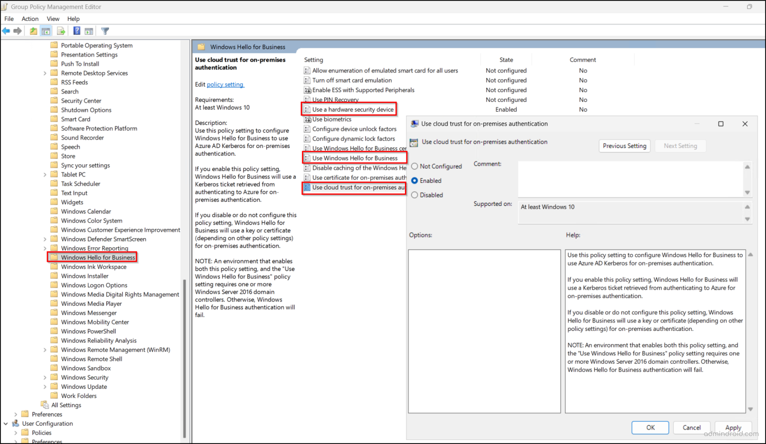 Configure Passwordless Authentication in a Hybrid Domain