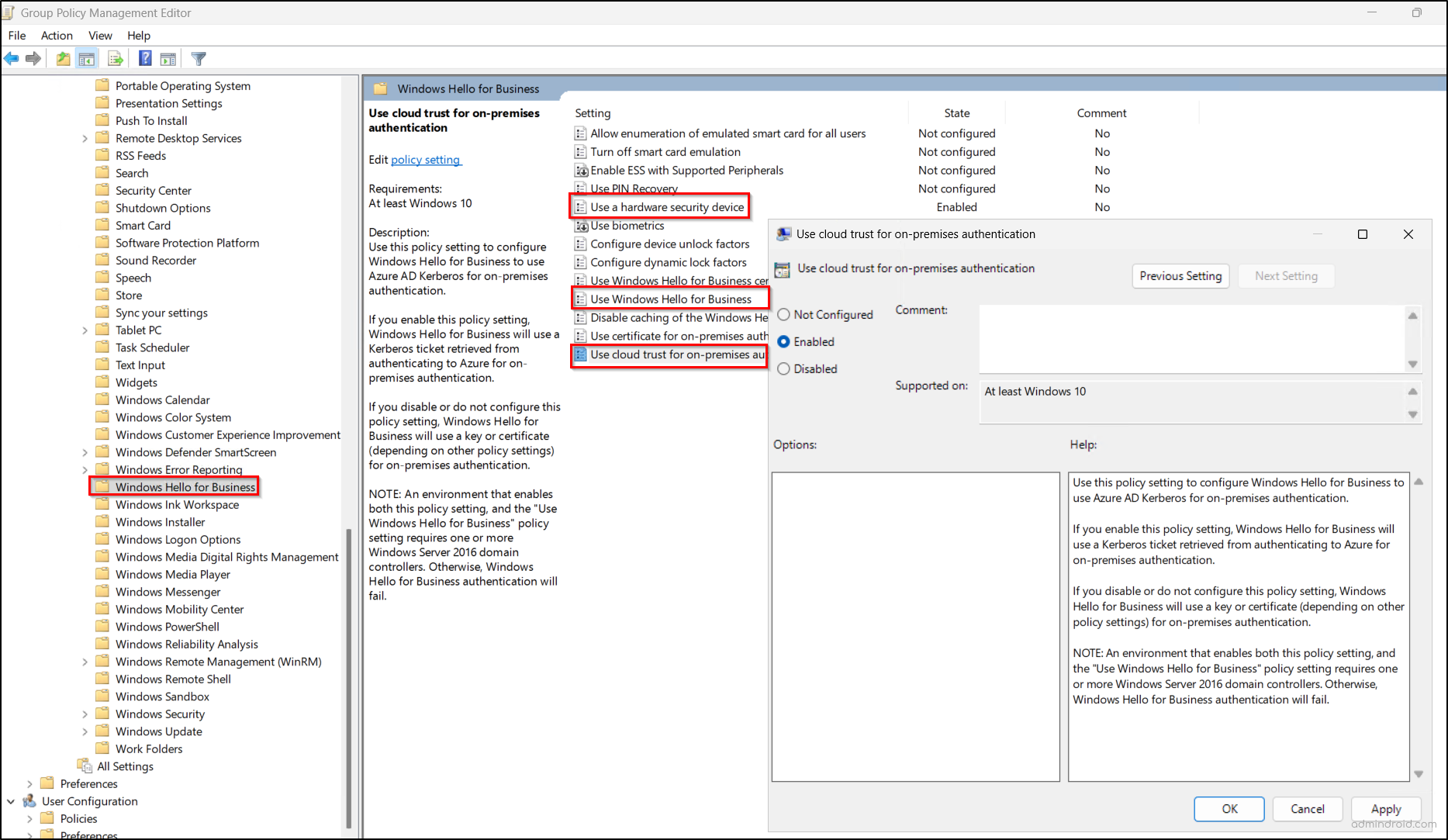 Configure Passwordless Authentication in a Hybrid Domain