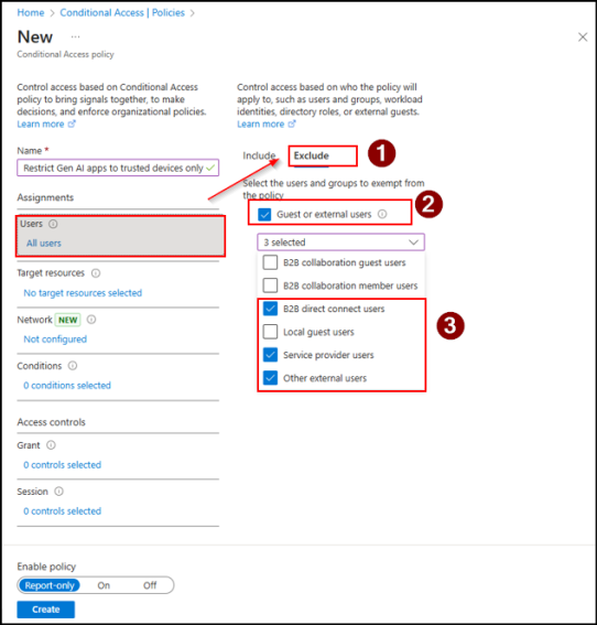 Configure Conditional Access policies to protect Generative AI apps