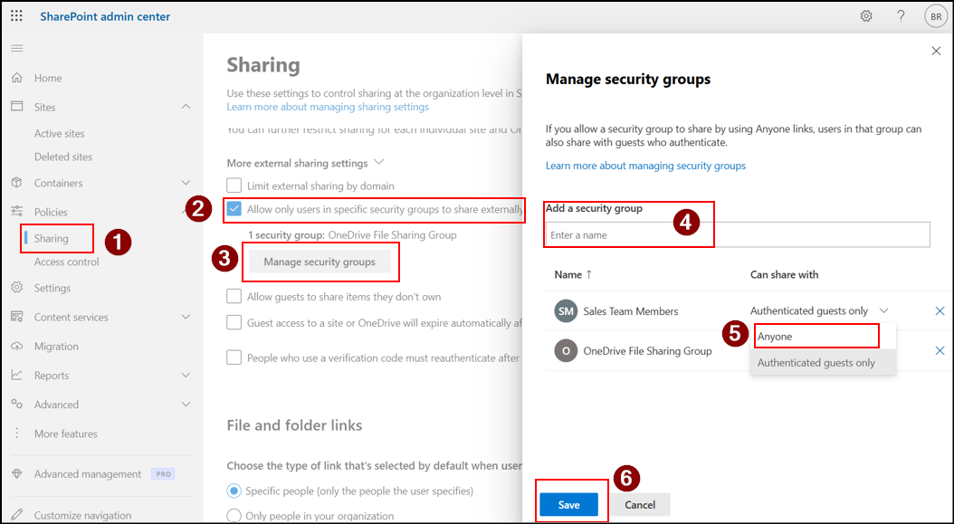 How to Restrict OneDrive External Sharing to Security Groups