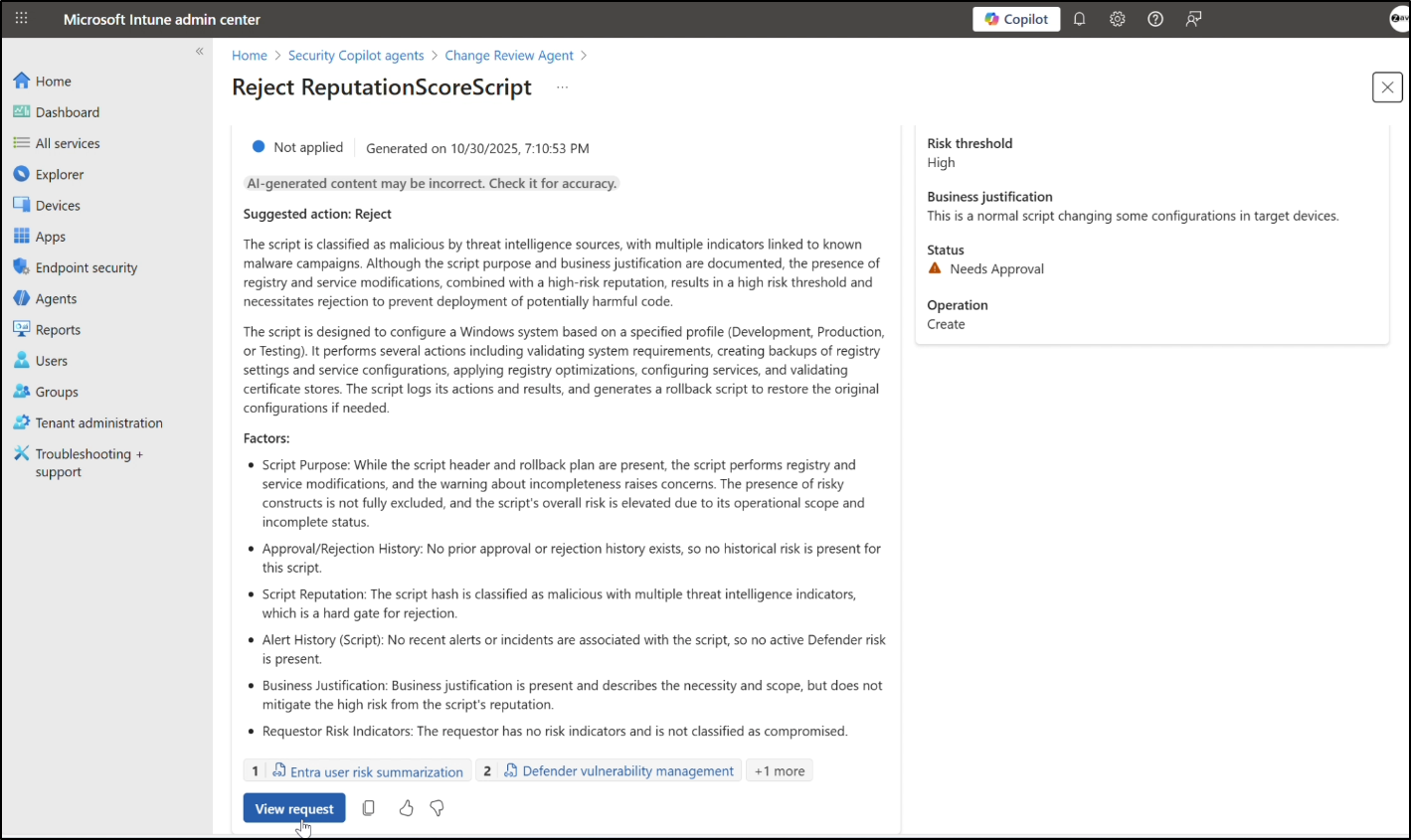 AI Agents in Microsoft Intune