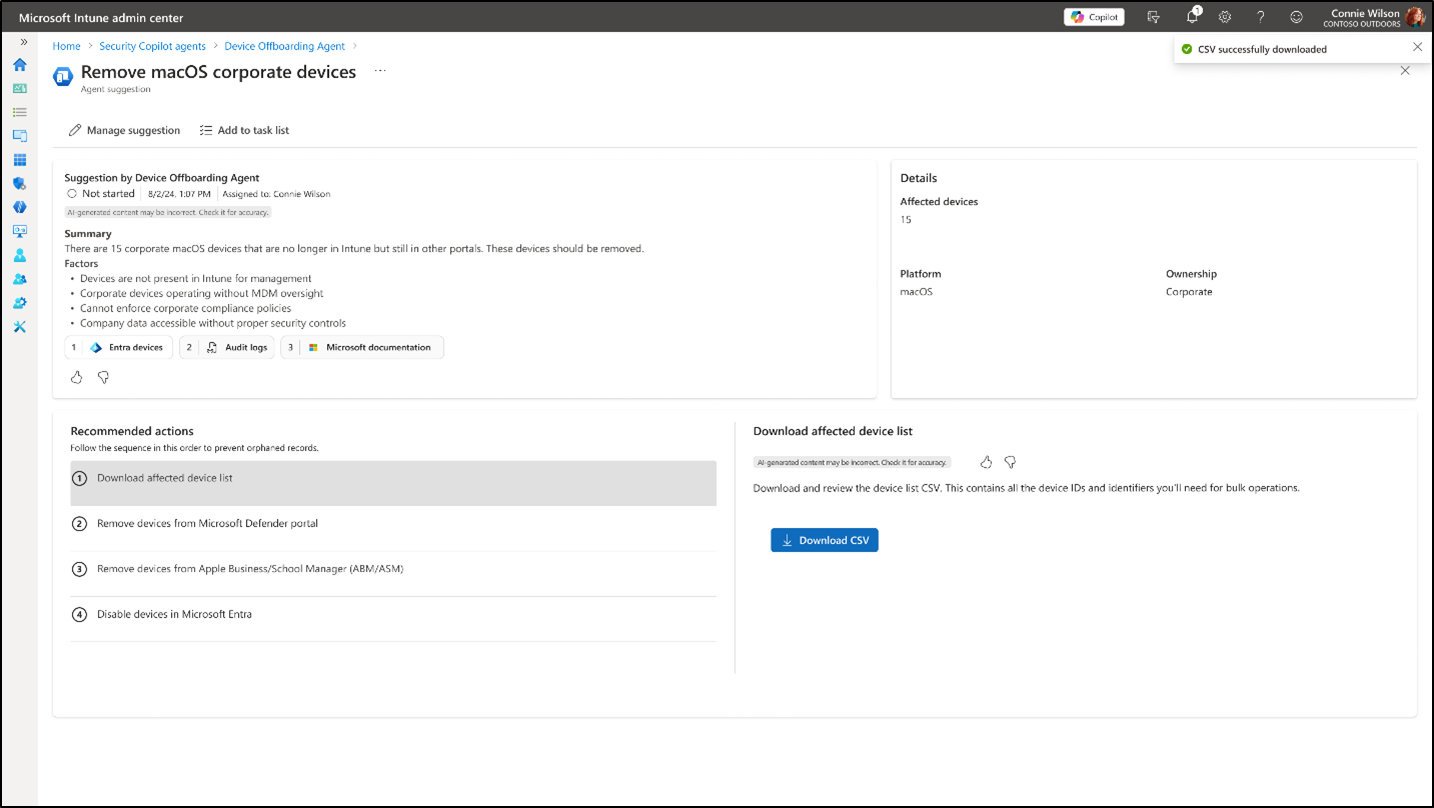 AI Agents in Microsoft Intune