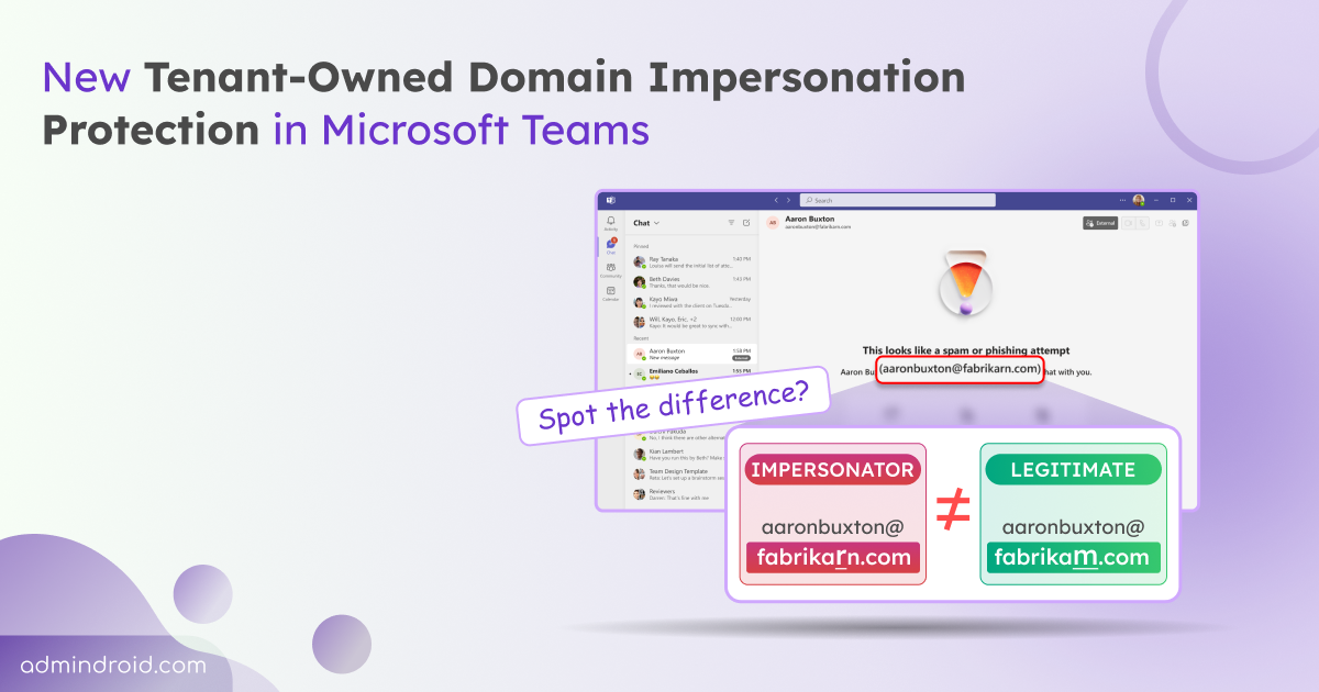 Domain Impersonation Protection in Microsoft Teams